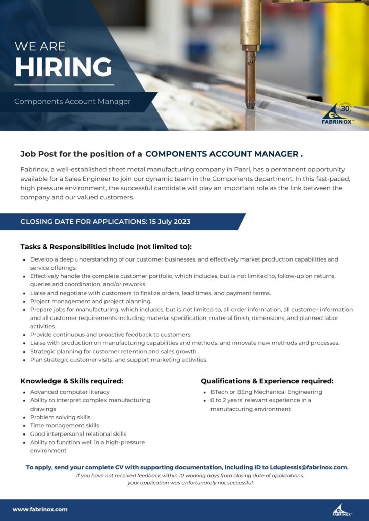 Join our team – Fabrinox